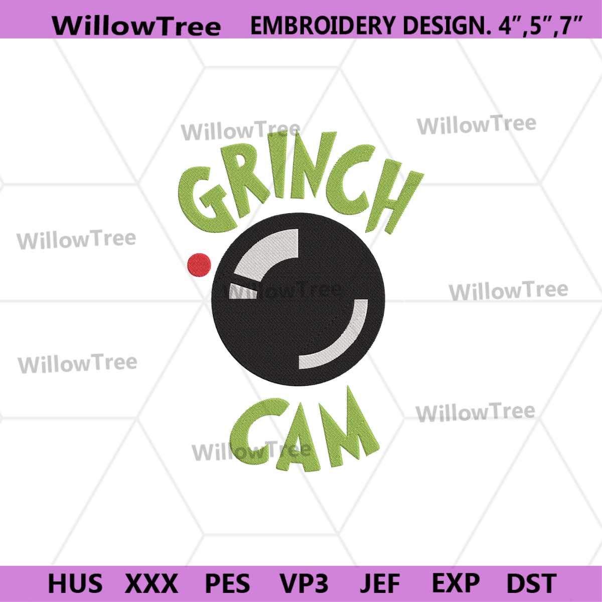 Grinch Cam Machine Embroidery File Download, Grinch Embroide | Inspire ...
