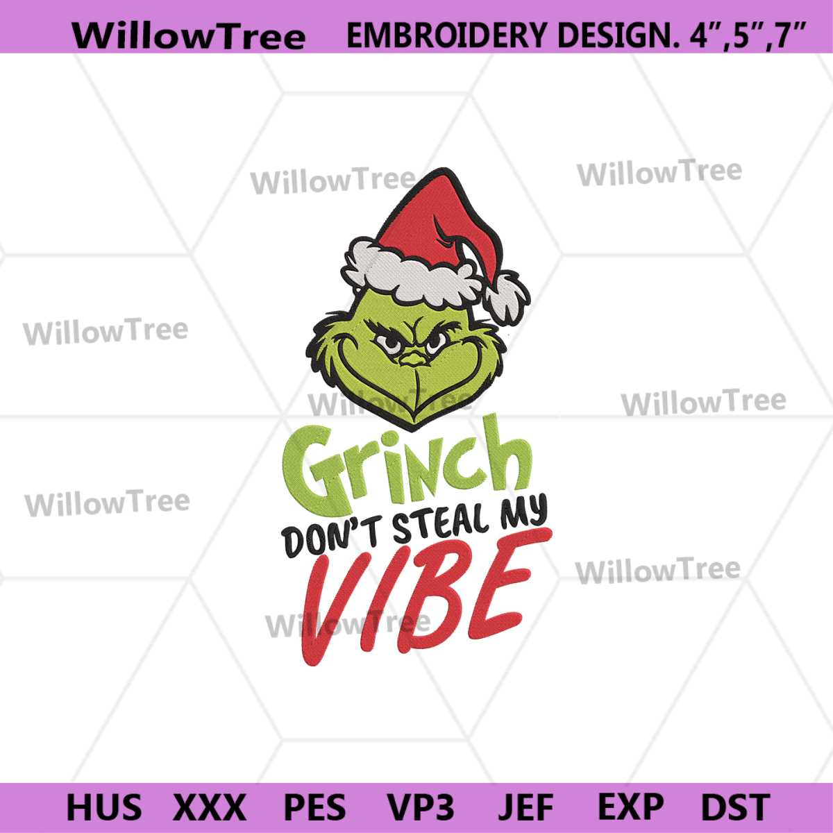 Grinch Vibe Machine Embroidery Instant Digital, Christmas Gr | Inspire ...