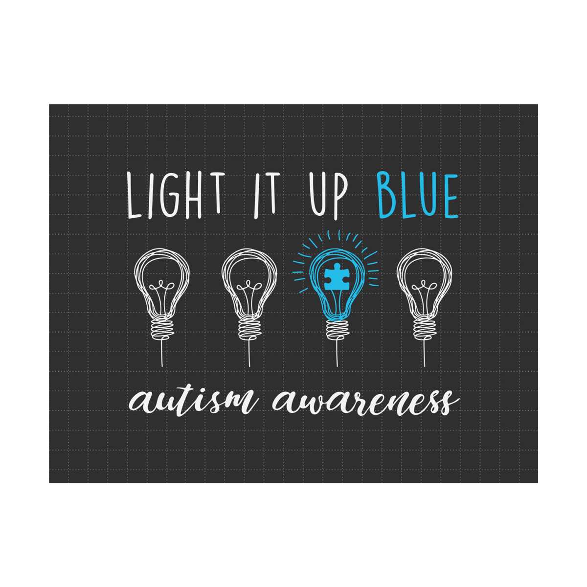 Light It Up Blue For Autism Svg, Autism Light Bulb Svg 3 | Inspire Uplift