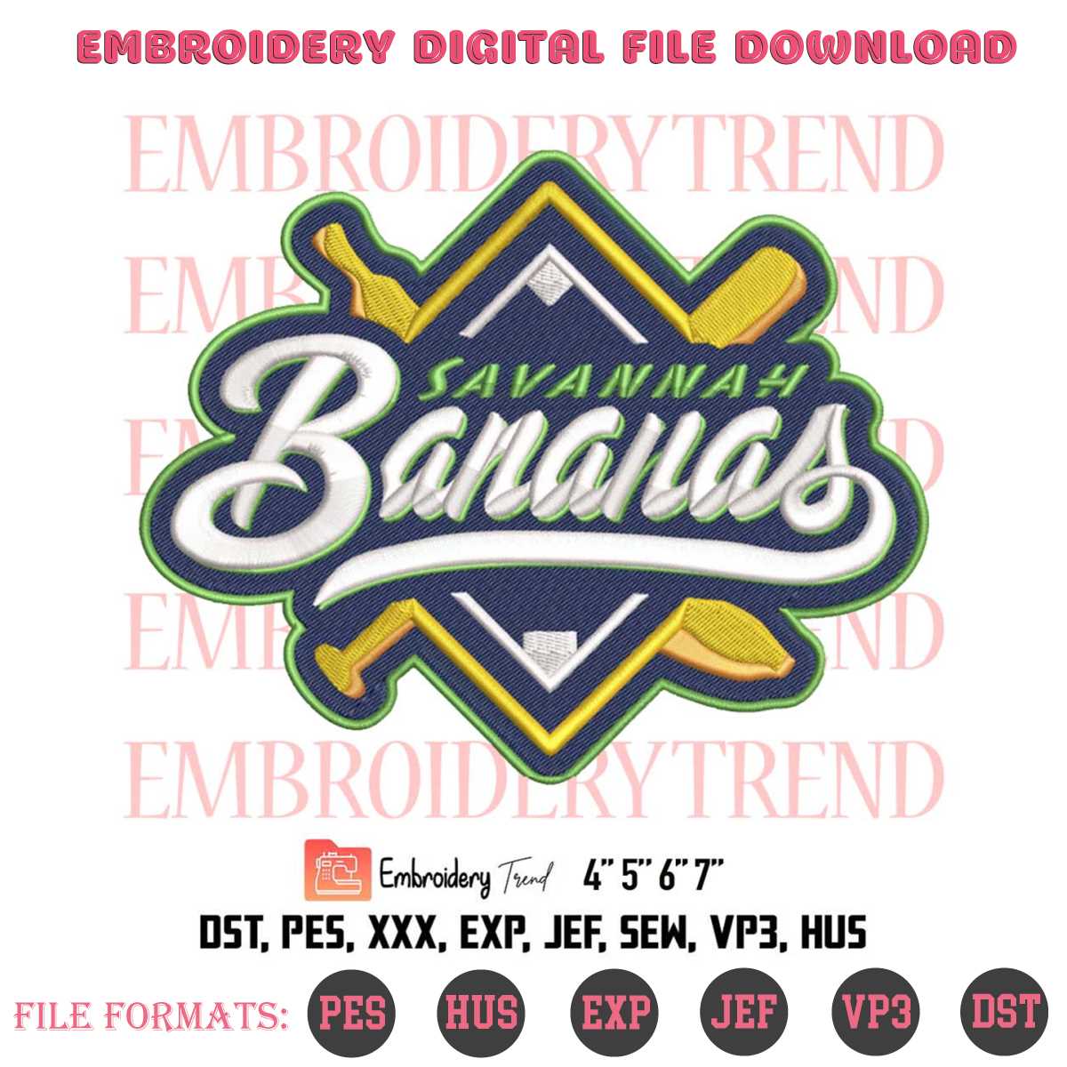Savannah Bananas Logo Embroidery, MLB Savannah Bananas | Inspire Uplift