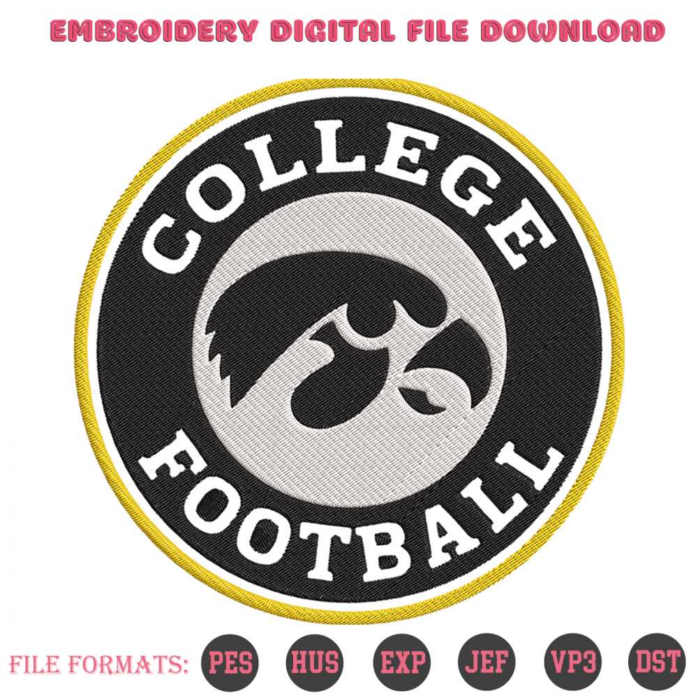 Logo Fight For Iowa College Football Embroidery Designs File | Inspire ...