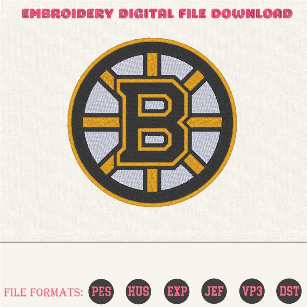 Boston Bruins logo machine embroidery design download now | Inspire Uplift