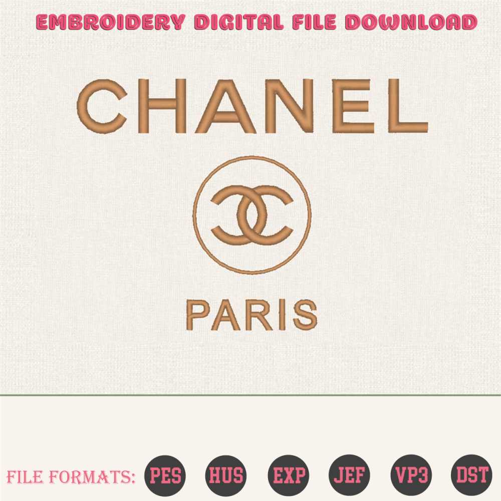 Chanel Paris Logo machine embroidery design file download | Inspire Uplift