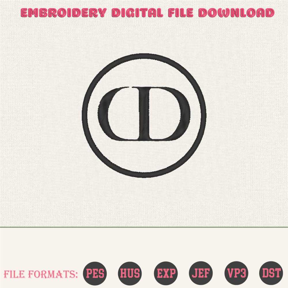 Christian Dior round logo machine embroidery files download | Inspire ...