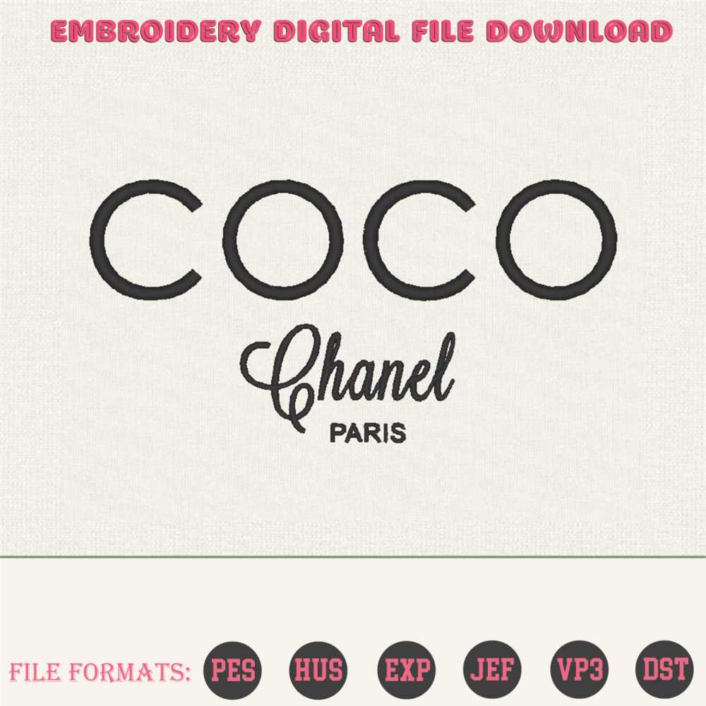 Coco Chanel Paris logo machine embroidery design files downl | Inspire ...