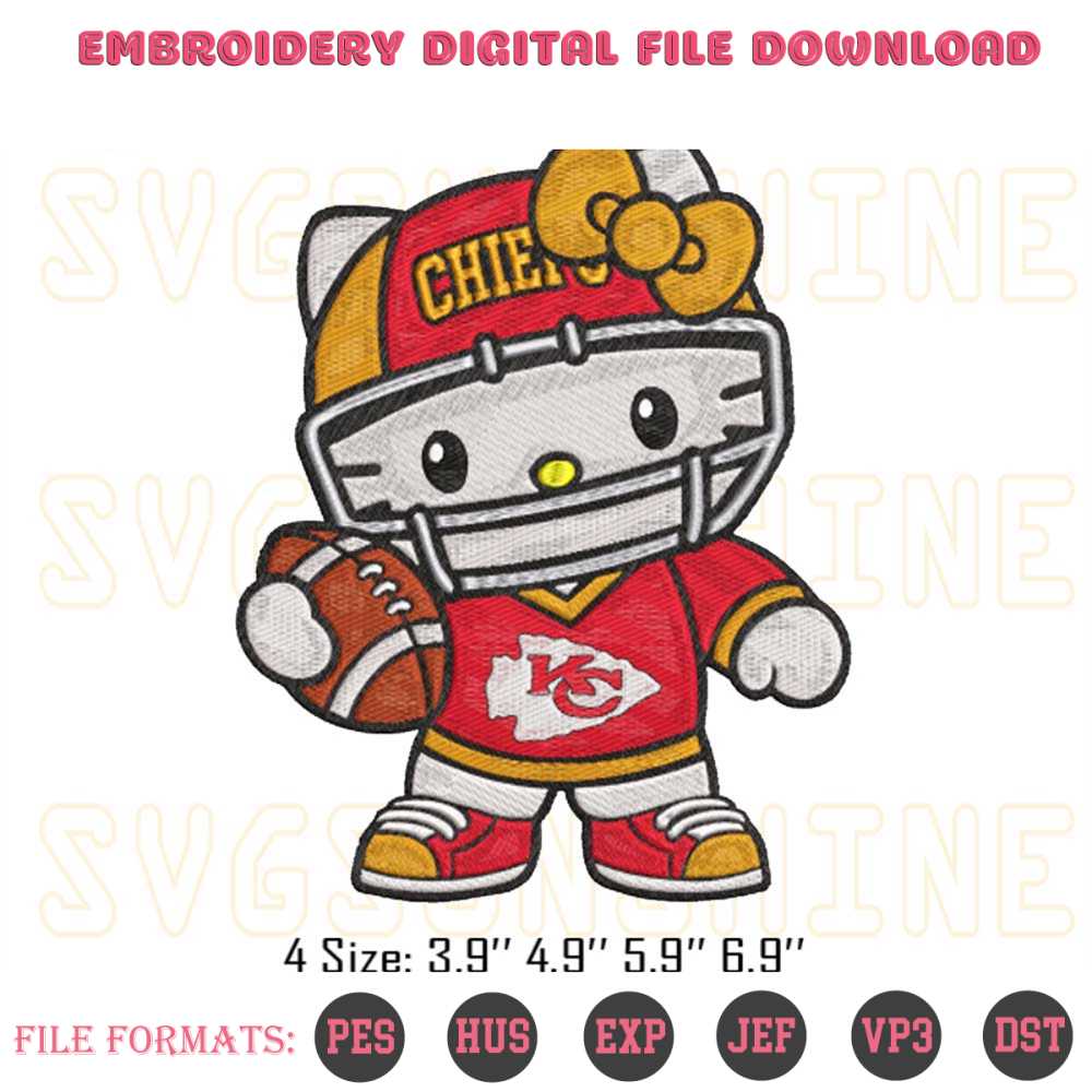 Hello Kitty Kansas City Chiefs Embroidery Designs, Kitty Chi - Inspire ...
