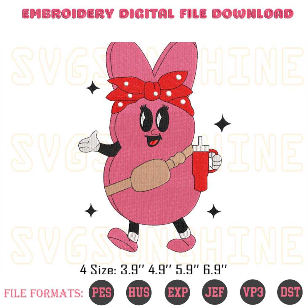 Bunny Peeps With Bow Tumbler Embroidery Designs, So Peepin B | Inspire ...