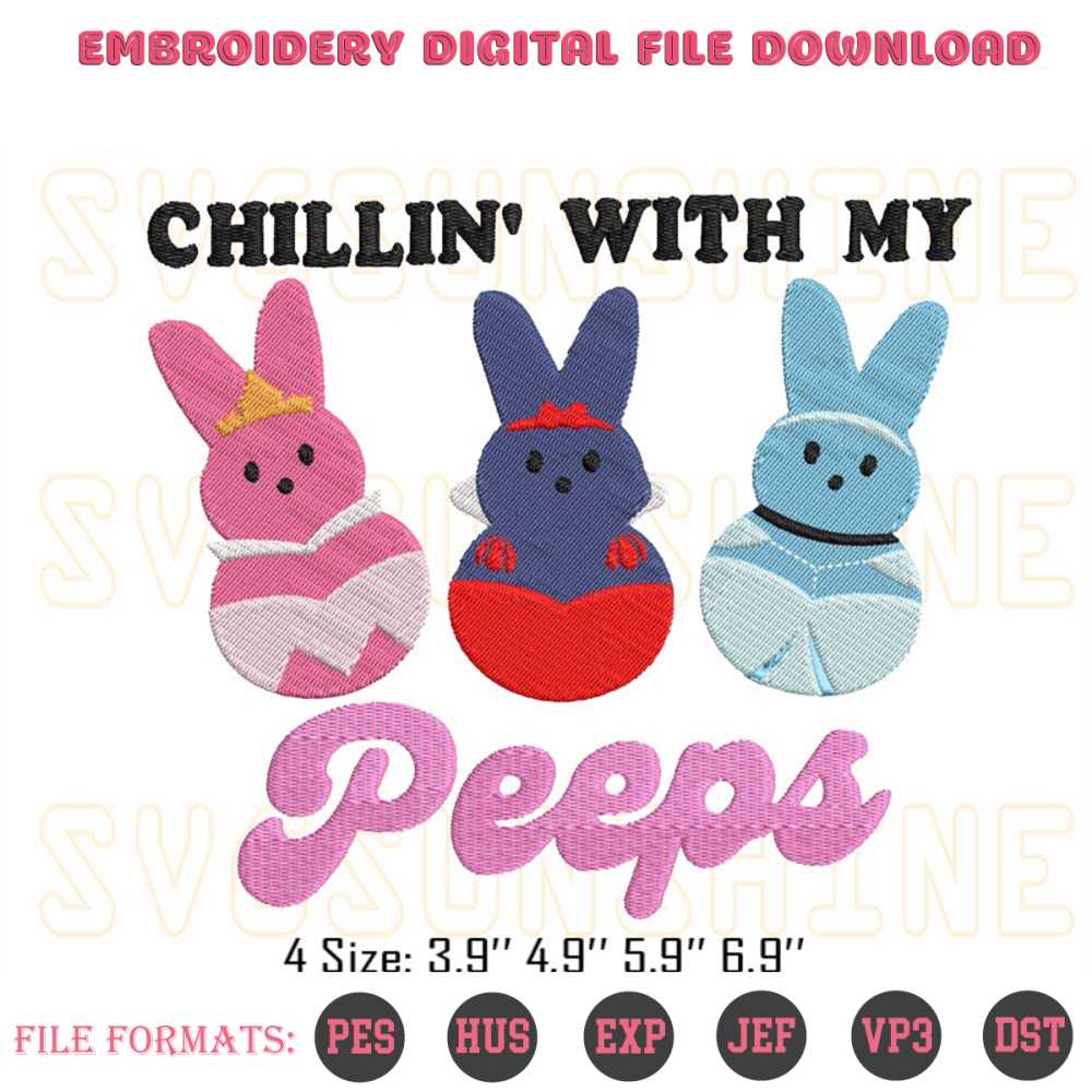 Chillin With My Peeps Embroidery Files, Easter Disney Prince | Inspire ...