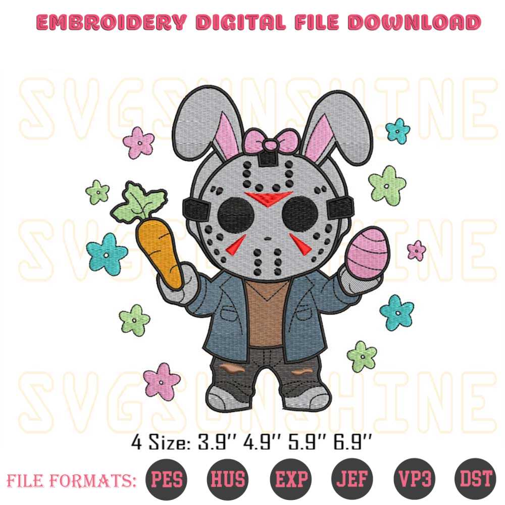 Easter Bunny Jason Mask Embroidery Pattern, Jason Voorhees E | Inspire ...