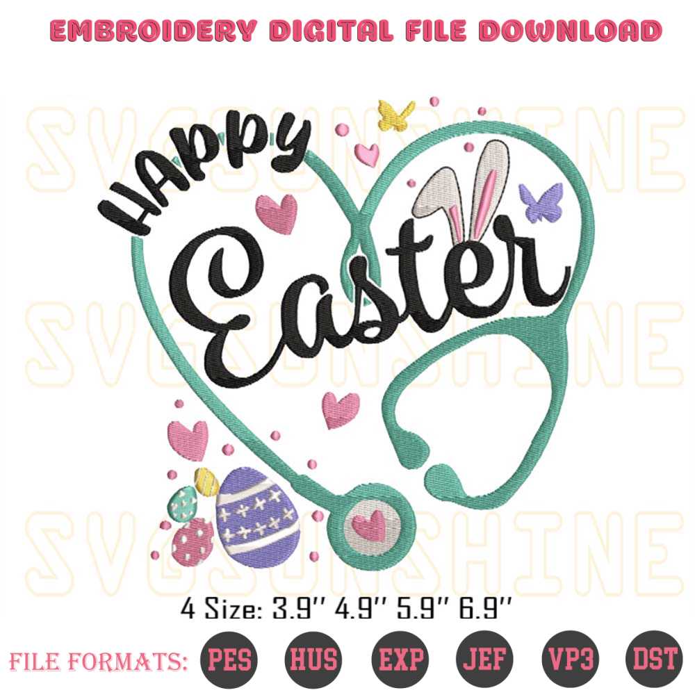Easter Stethoscope Nurse Embroidery Designs, Nurse Happy Eas | Inspire ...