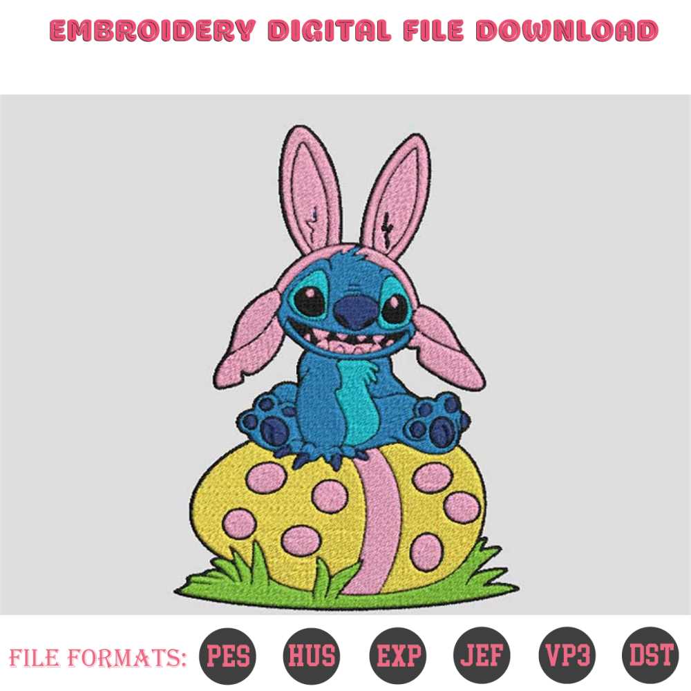 Stitch Bunny Easter Eggs Embroidery Designs, Stitch Easter E - Inspire ...