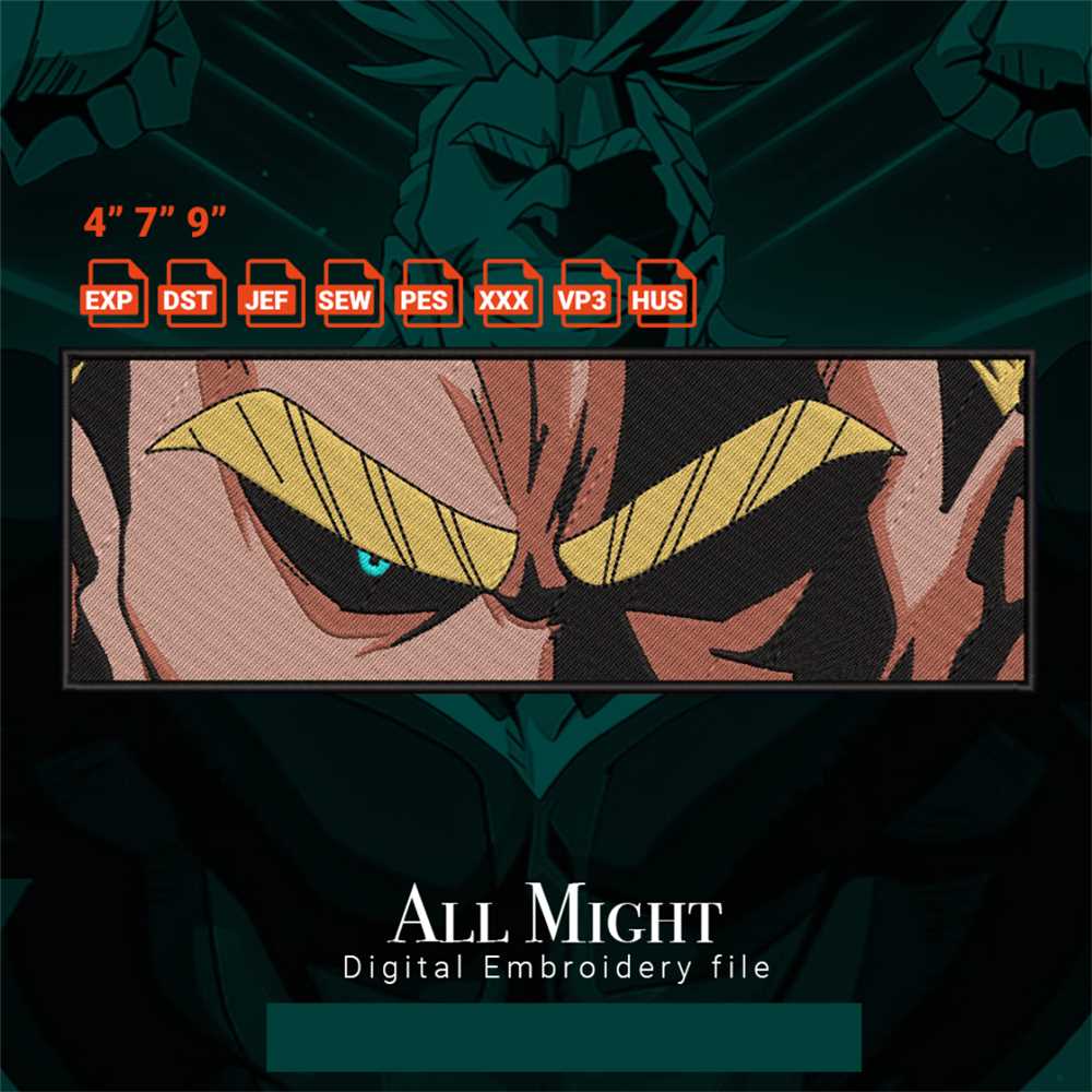 Digital Embroidery All Might Character | Inspire Uplift