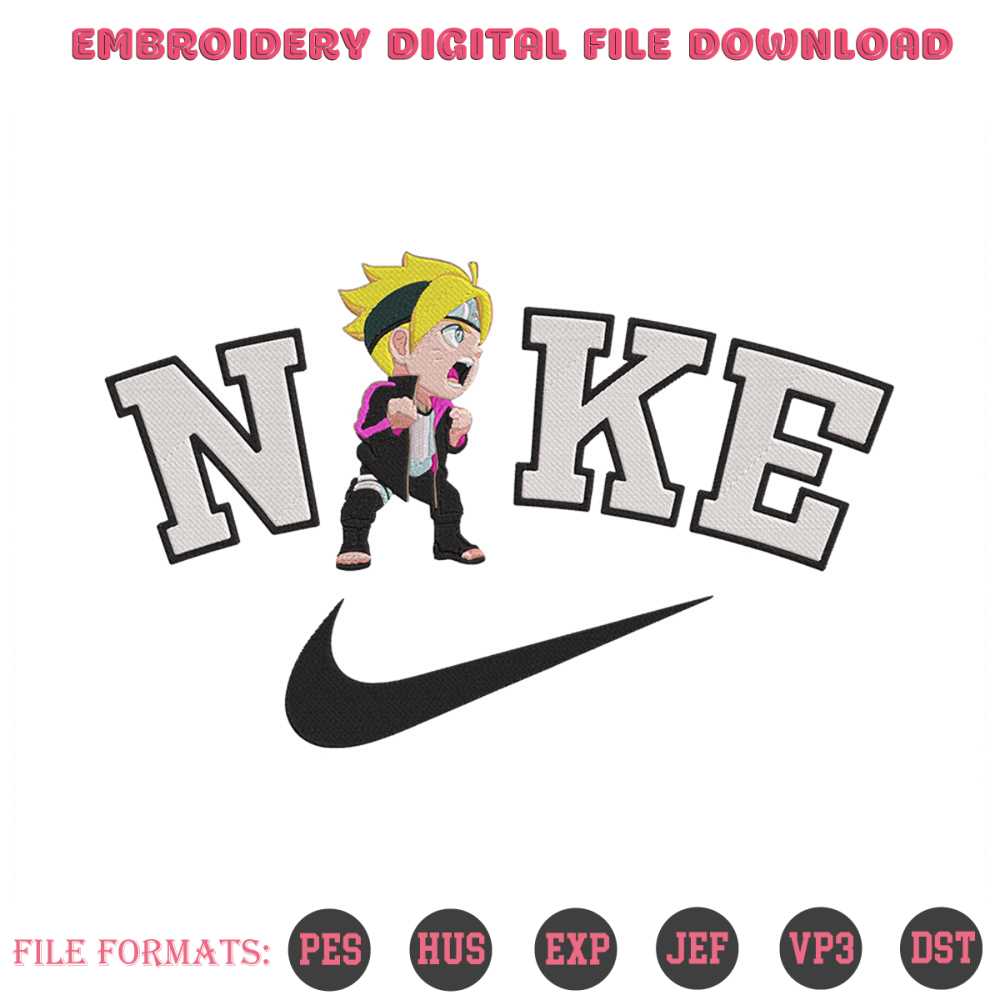 Nike Boruto Chibi Cute Embroidery Designs File Nike Machine | Inspire ...