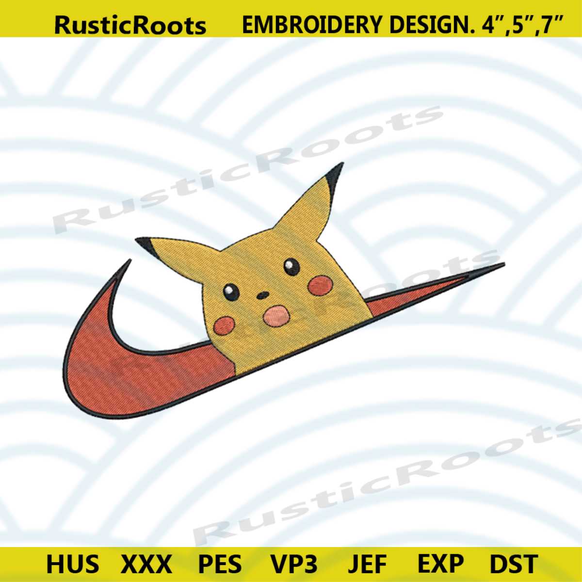 Nike x Pikachu Anime Pokemon Embroidery Design Instant Downl | Inspire ...