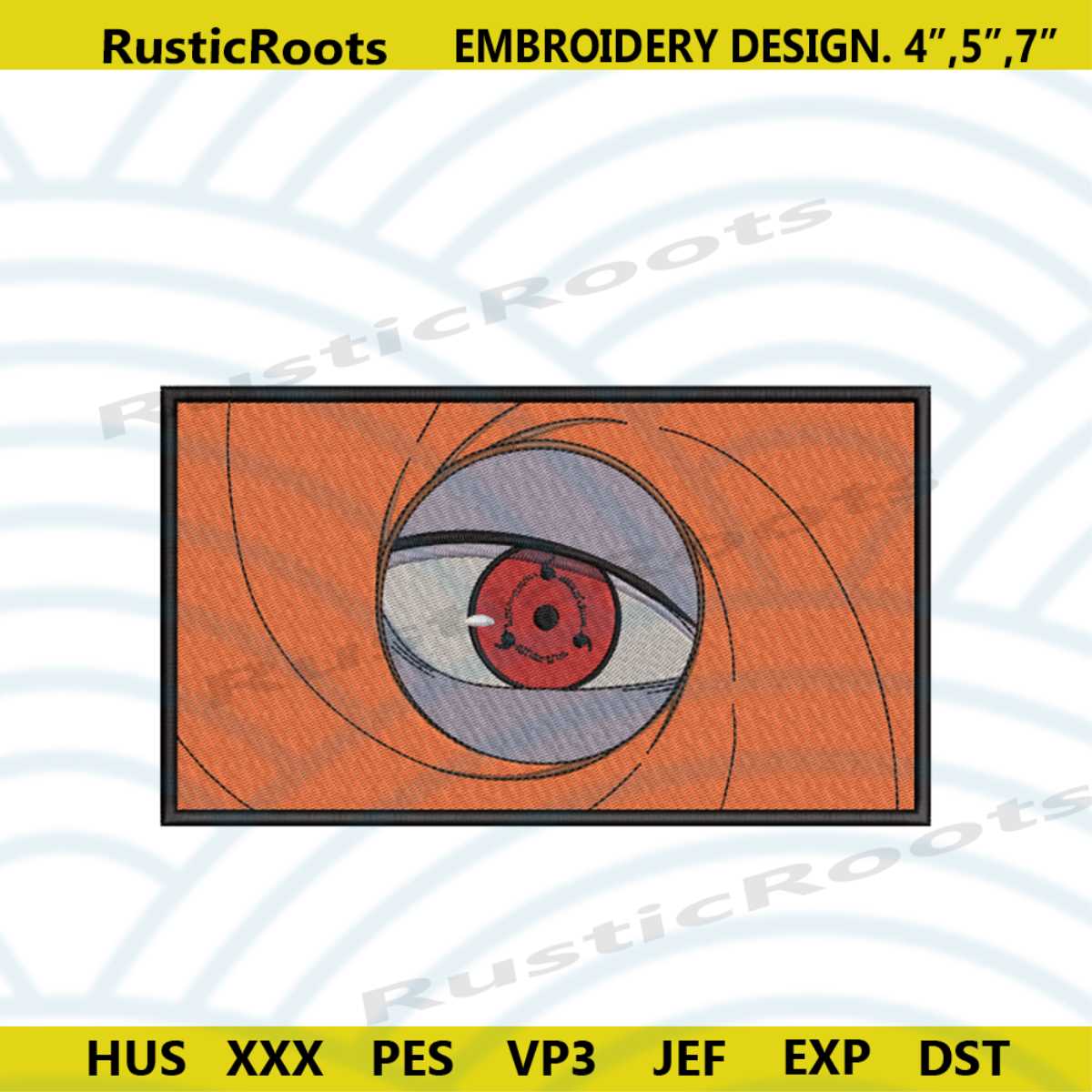 Obito Tails Mask Sharingan Embroidery Design | Inspire Uplift