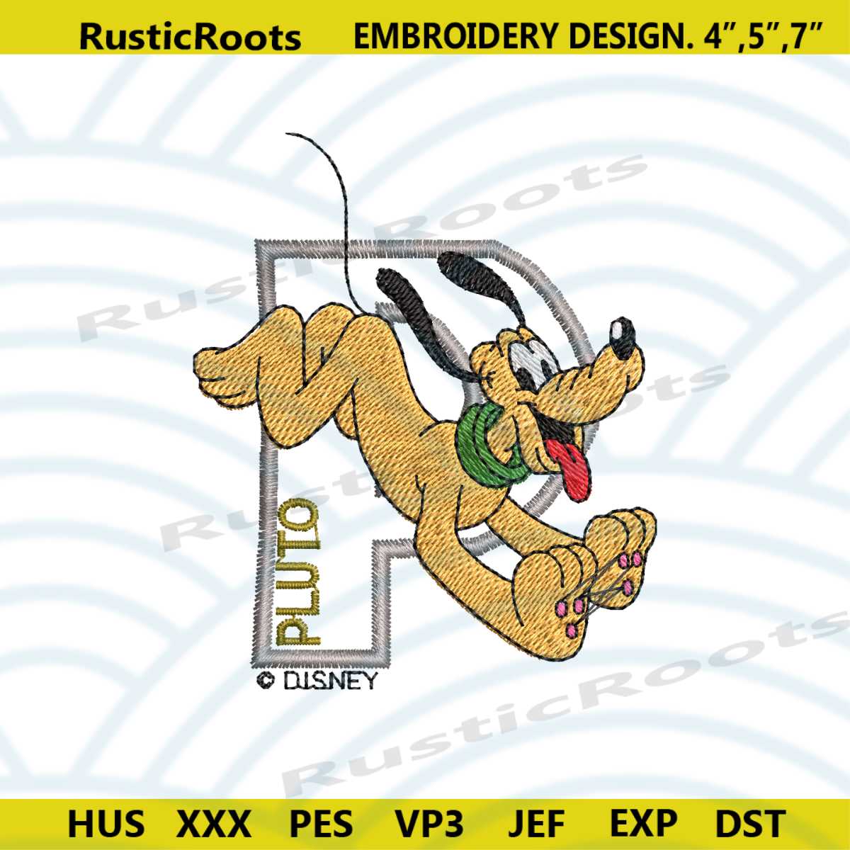 Pluto Dog And P Letter Embroidery Design Download | Inspire Uplift