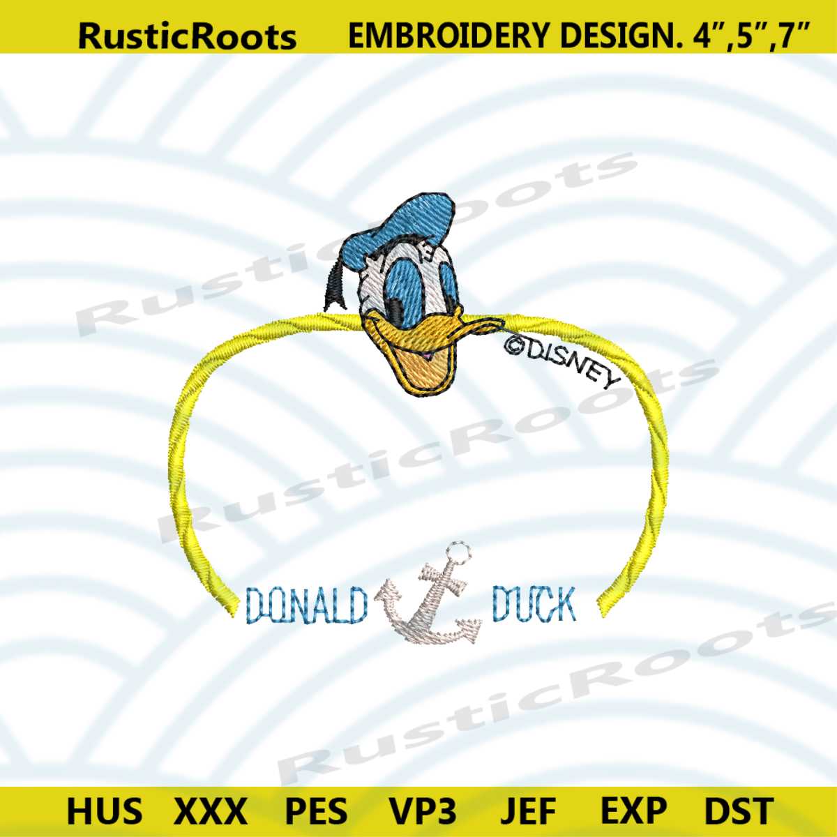 Donal Duck Anchor Embroidery Design Download - Inspire Uplift