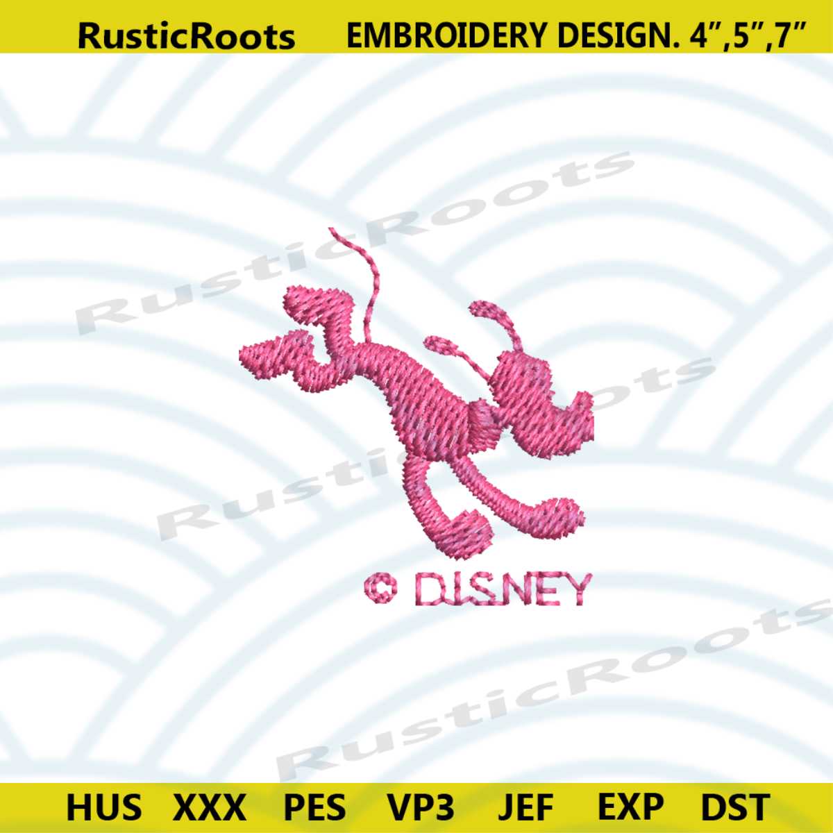 Pluto Pink Silhouette Embroidery Design Download - Inspire Uplift