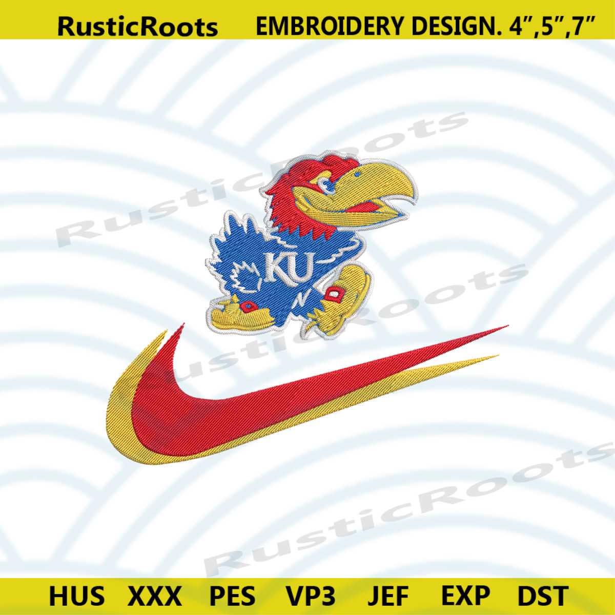 Kansas Jayhawks Double Swoosh Nike Logo Embroidery Design Fi | Inspire ...
