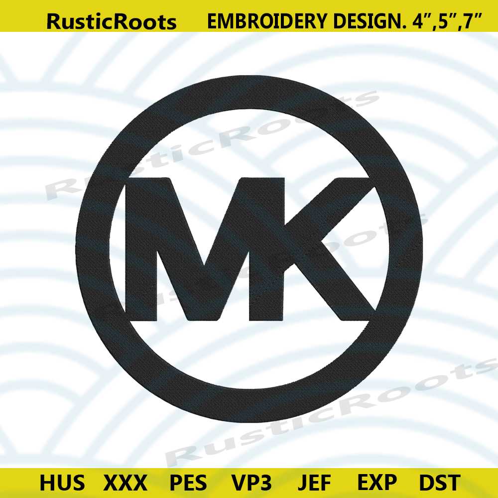 MK Circle Logo Embroidery Design Download | Inspire Uplift