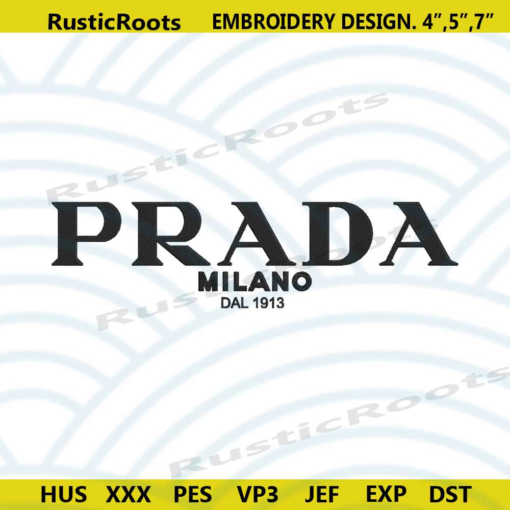 Prada Milano Logo Embroidery Design Download | Inspire Uplift