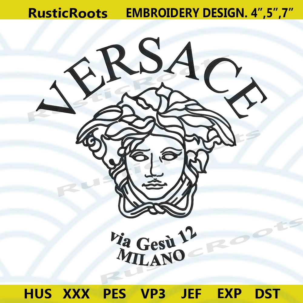 Versace Milano Basic Logo Embroidery Instant Download | Inspire Uplift