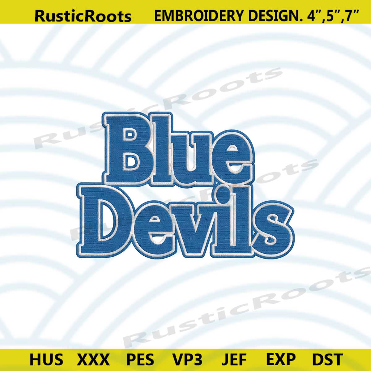 Blue Devils Wordmark Logo Machine Embroidery, Blue Devils Te | Inspire ...