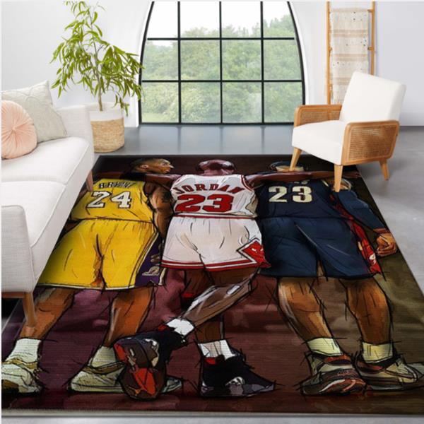Kobe Bryant Michael Jordan And James Tribute Area Rug Rugs F | Inspire ...