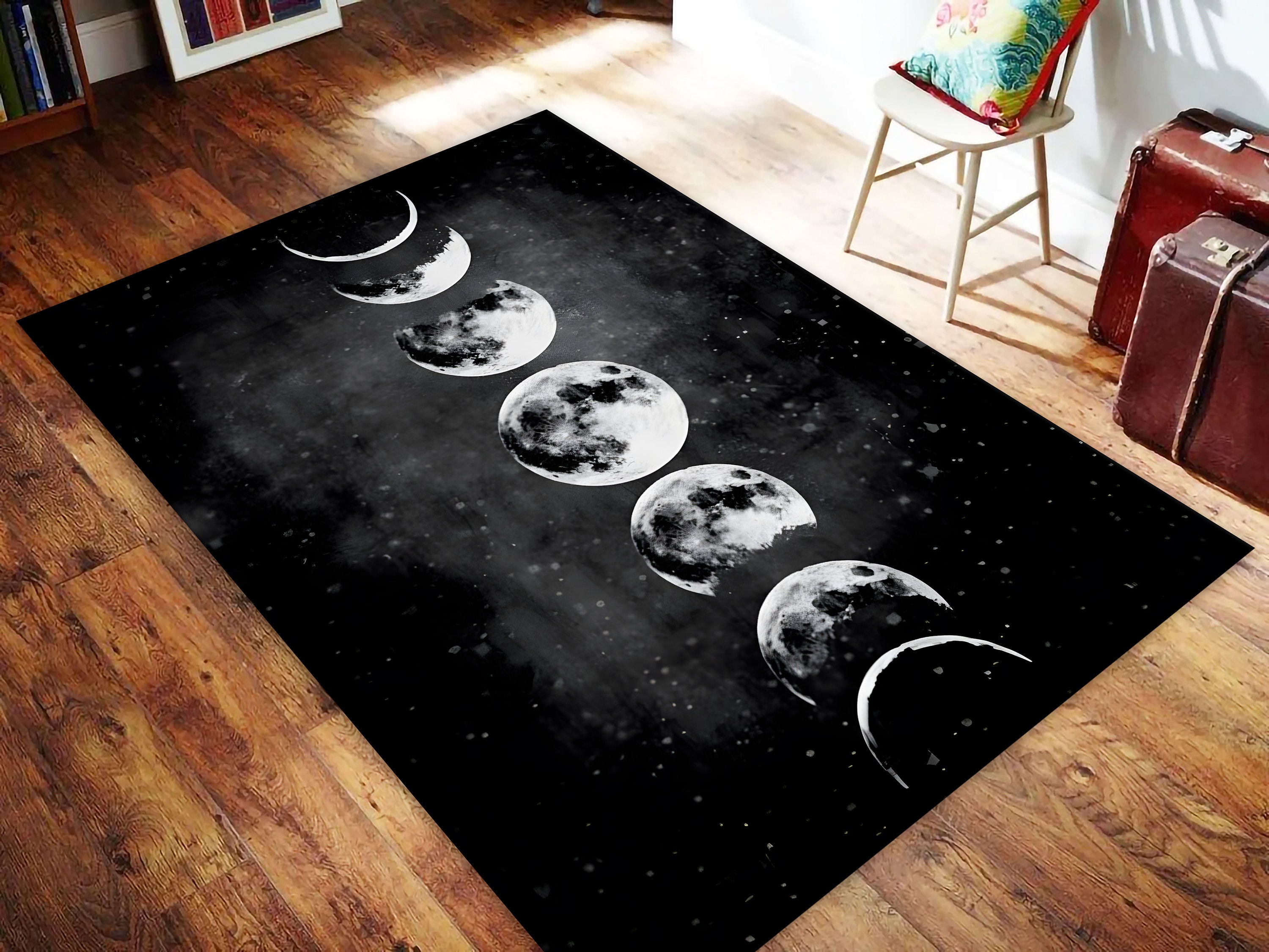 Moon Rug, Night Rug, Full Moon Rug, Moon Theme Rug, Moon Pat | Inspire ...