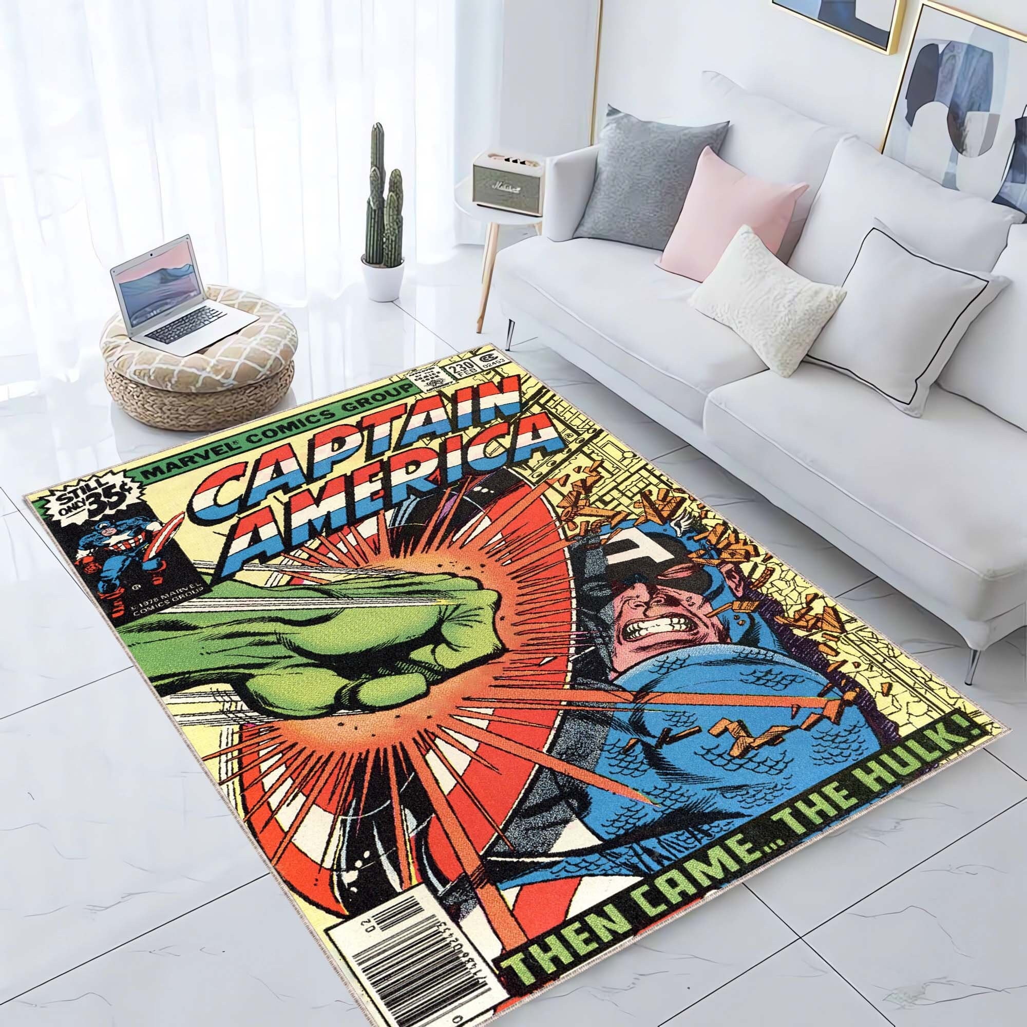 Captain America Rug, Comic Cartoon Books Cover, Books First | Inspire ...