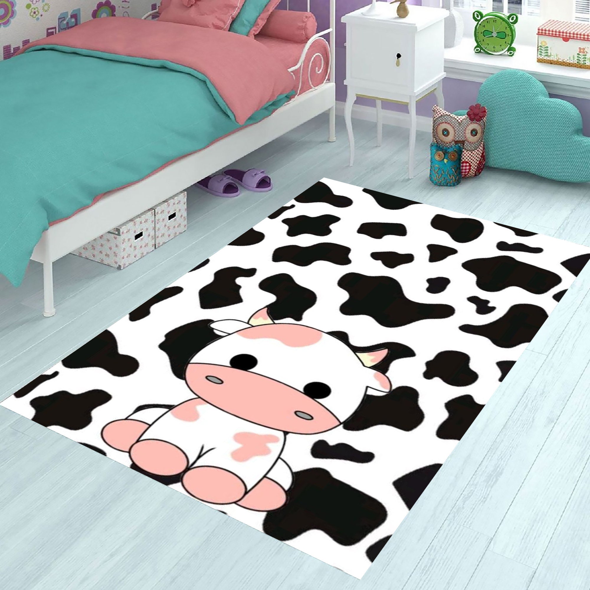 Baby Cow Rugs, Cow Pattern Rugs, Cute Girl Baby, Black and W | Inspire ...