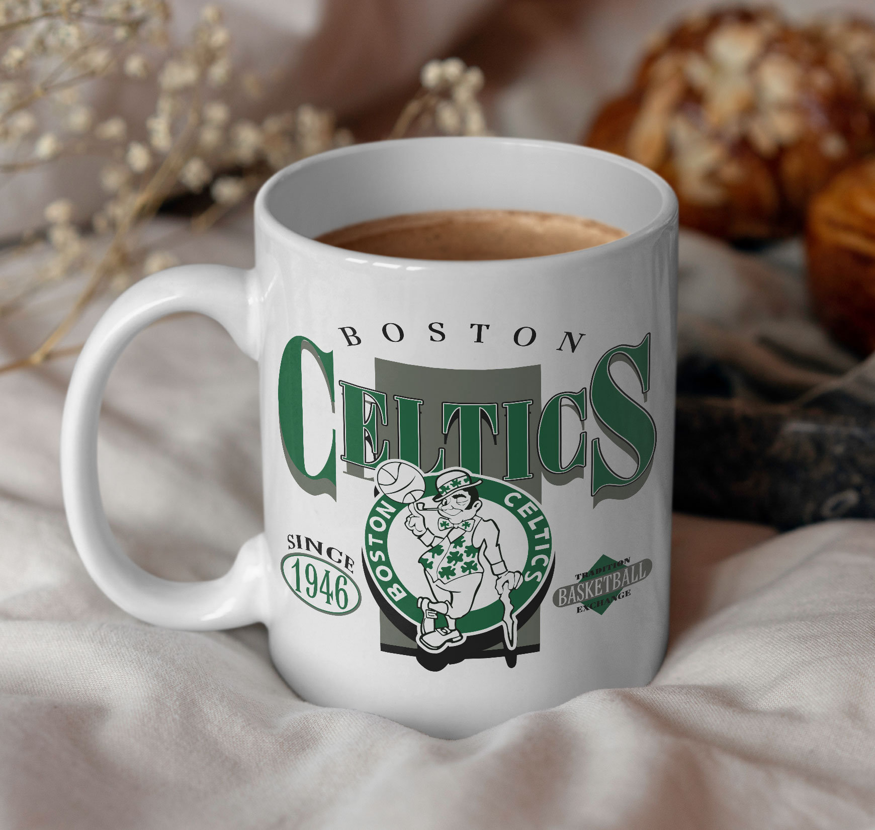 Boston Basketball Vintage Mug, Celtics 90s Basketball Graphi | Inspire ...