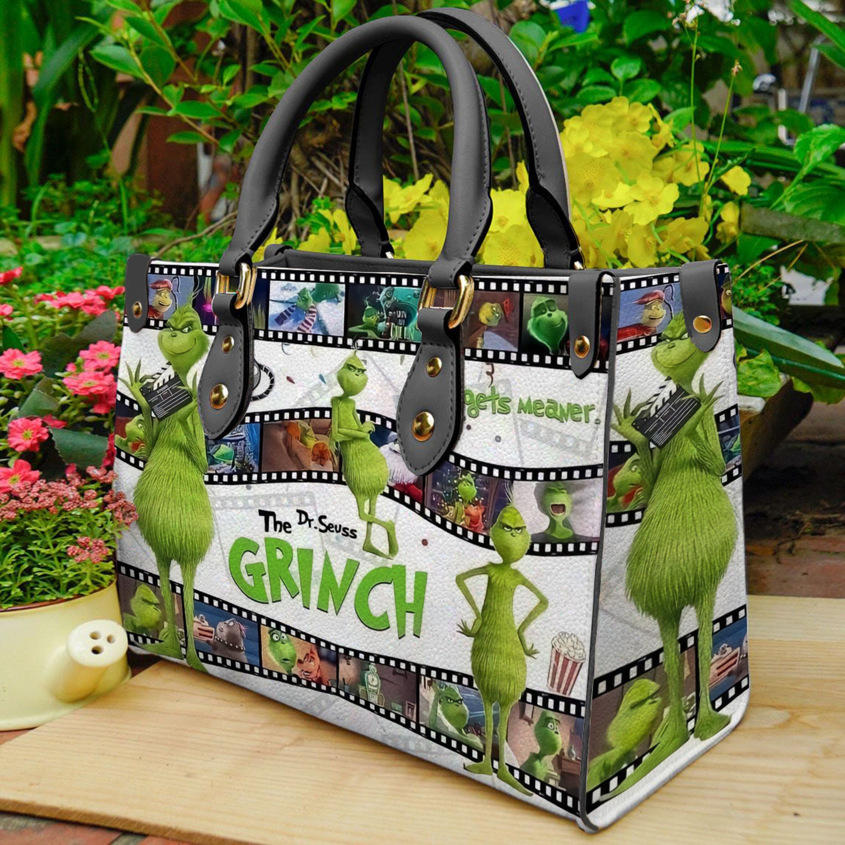 The Grinch Leather Handbag,Grinch Christmas Leather Bag,The | Inspire ...