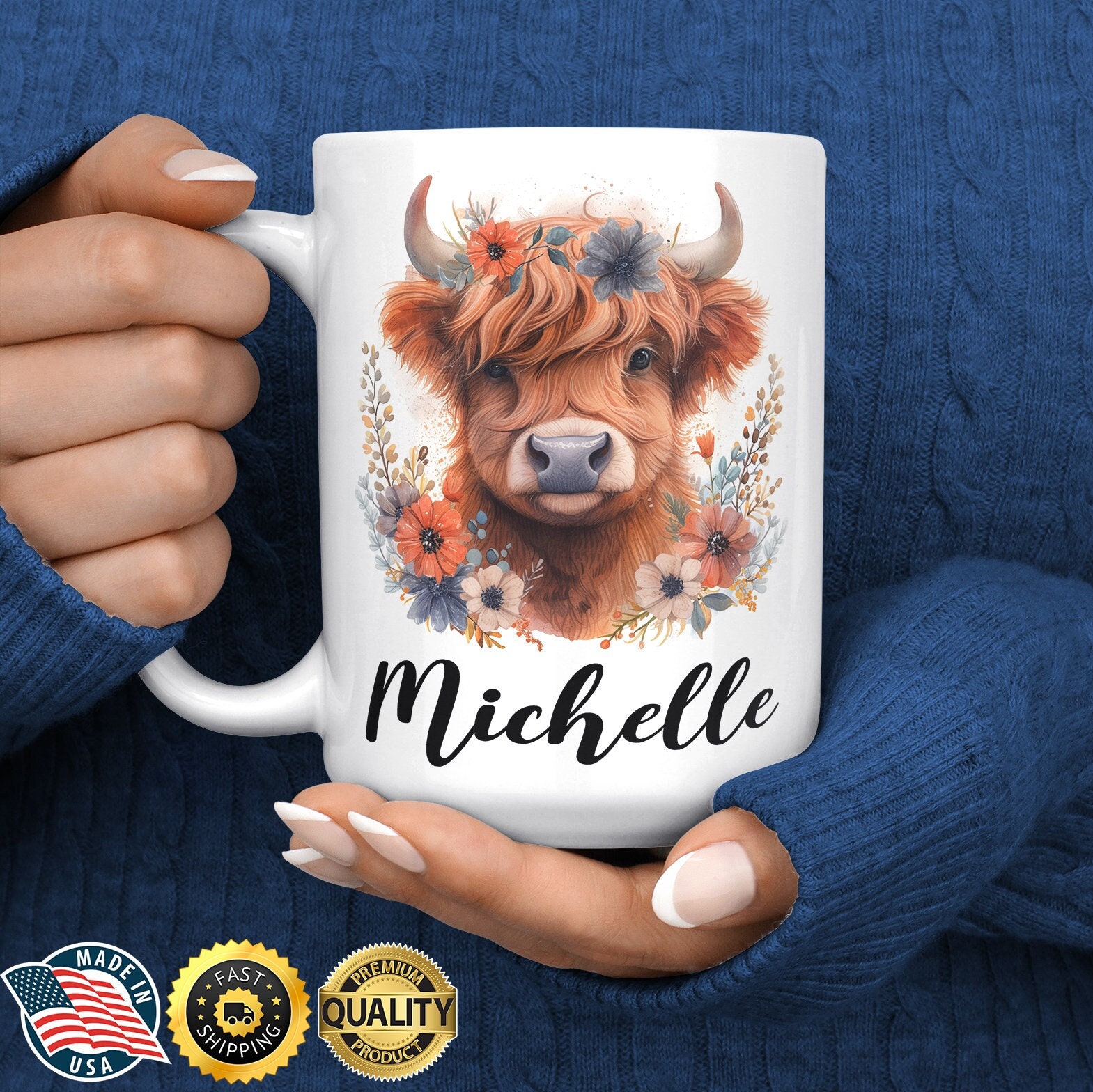 Highland Cow Mug, Personalised Highland Cow Coffee Cup, Cow | Inspire ...