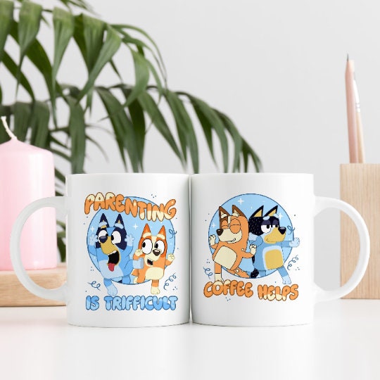 Bluey Mugs – Vibrant Cartoon Dog Cups | Inspire Uplift
