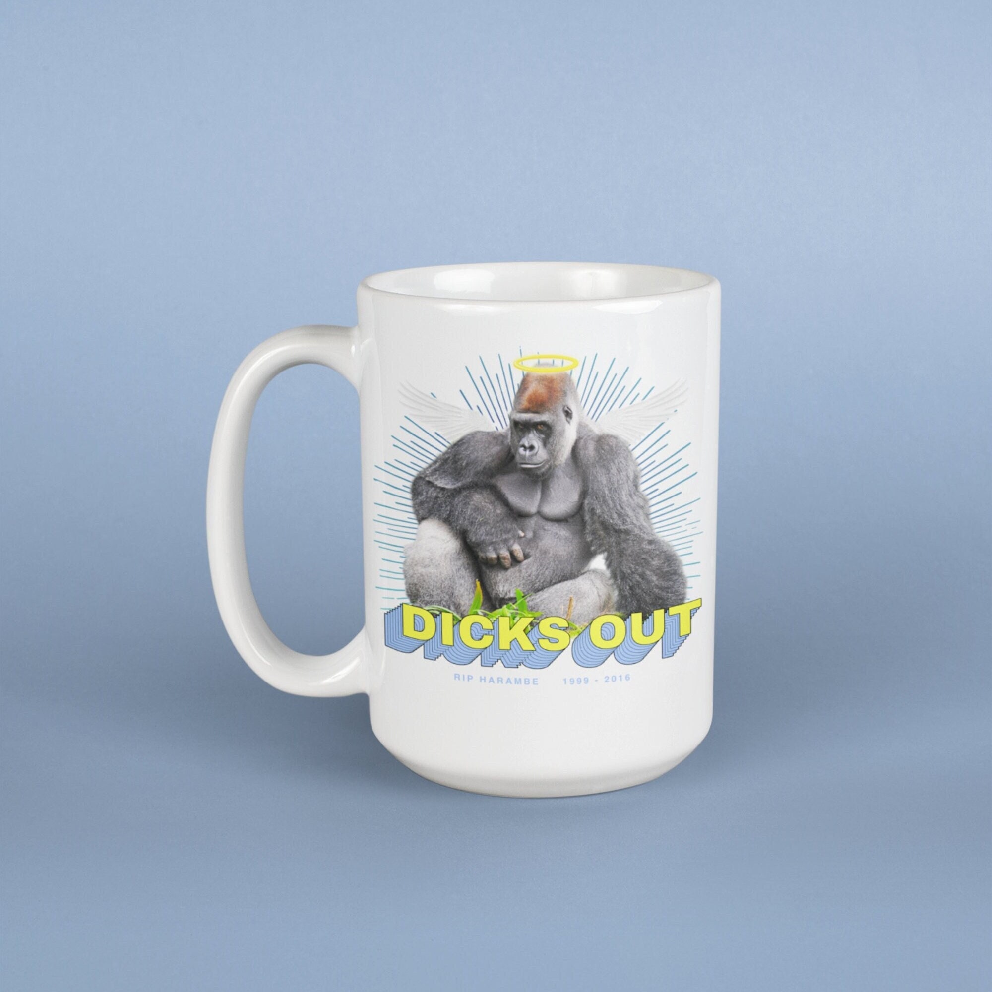Dicks Out for Harambe 15oz Mug, Gorilla Meme Coffee Mug, Fun | Inspire Uplift