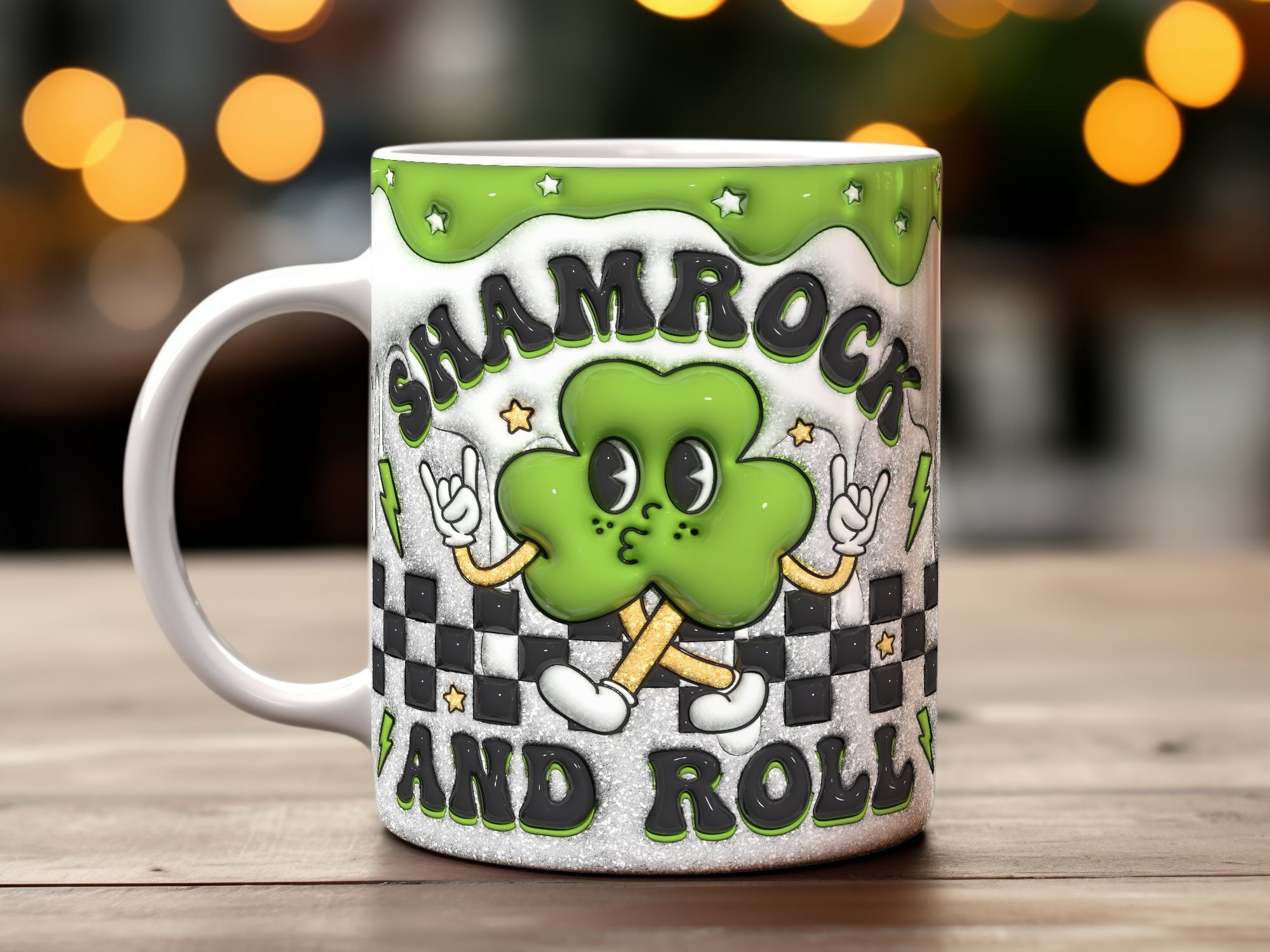 St Patricks Day Mug, Shamrock and Roll Mug, Green Clover Cof | Inspire ...