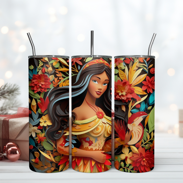 3D Inflated Pocahontas Tumbler20oz Disney Princess Tumbler 2 | Inspire ...