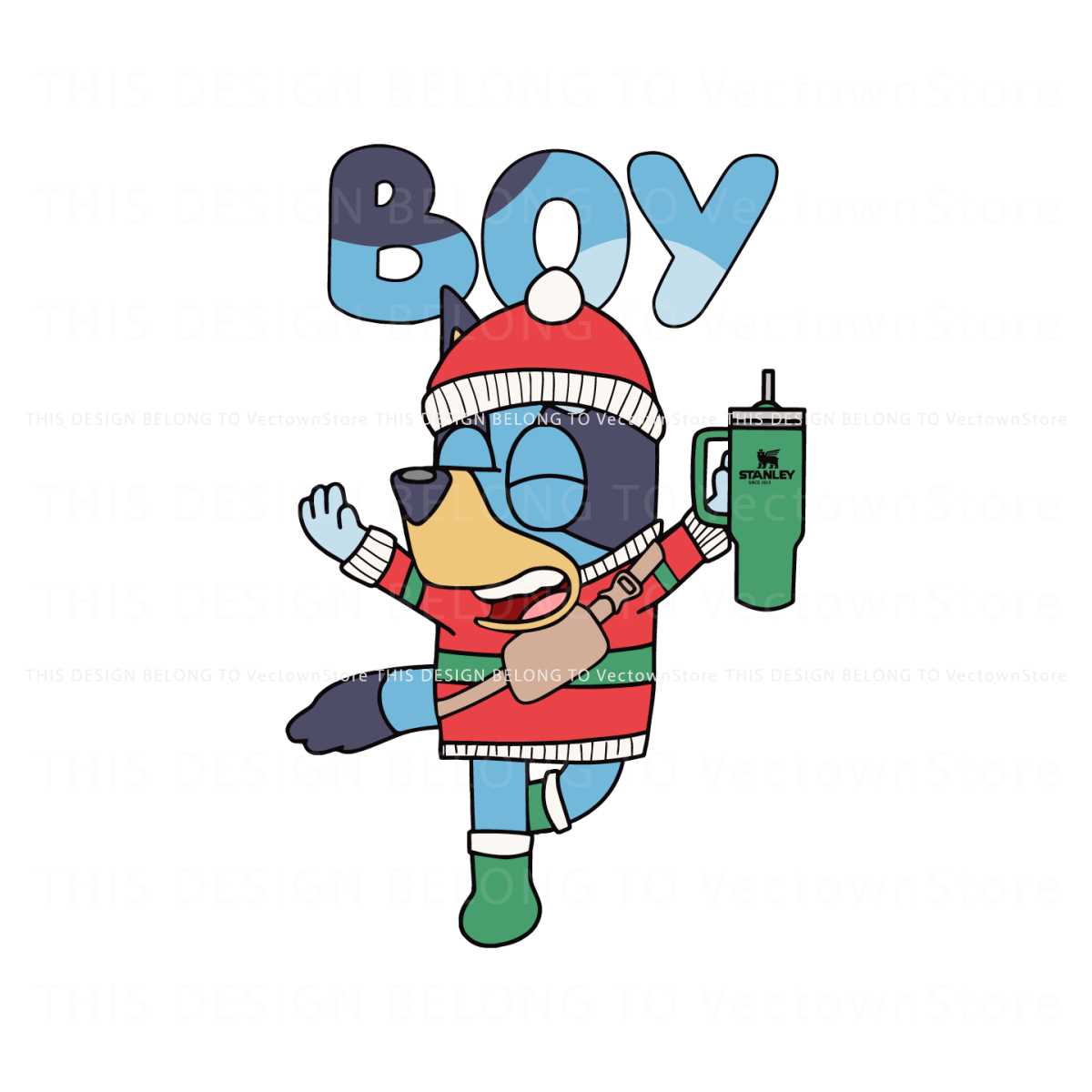 Bluey Boy Christmas Stanley Tumbler SVG Digital Cricut File, | Inspire ...