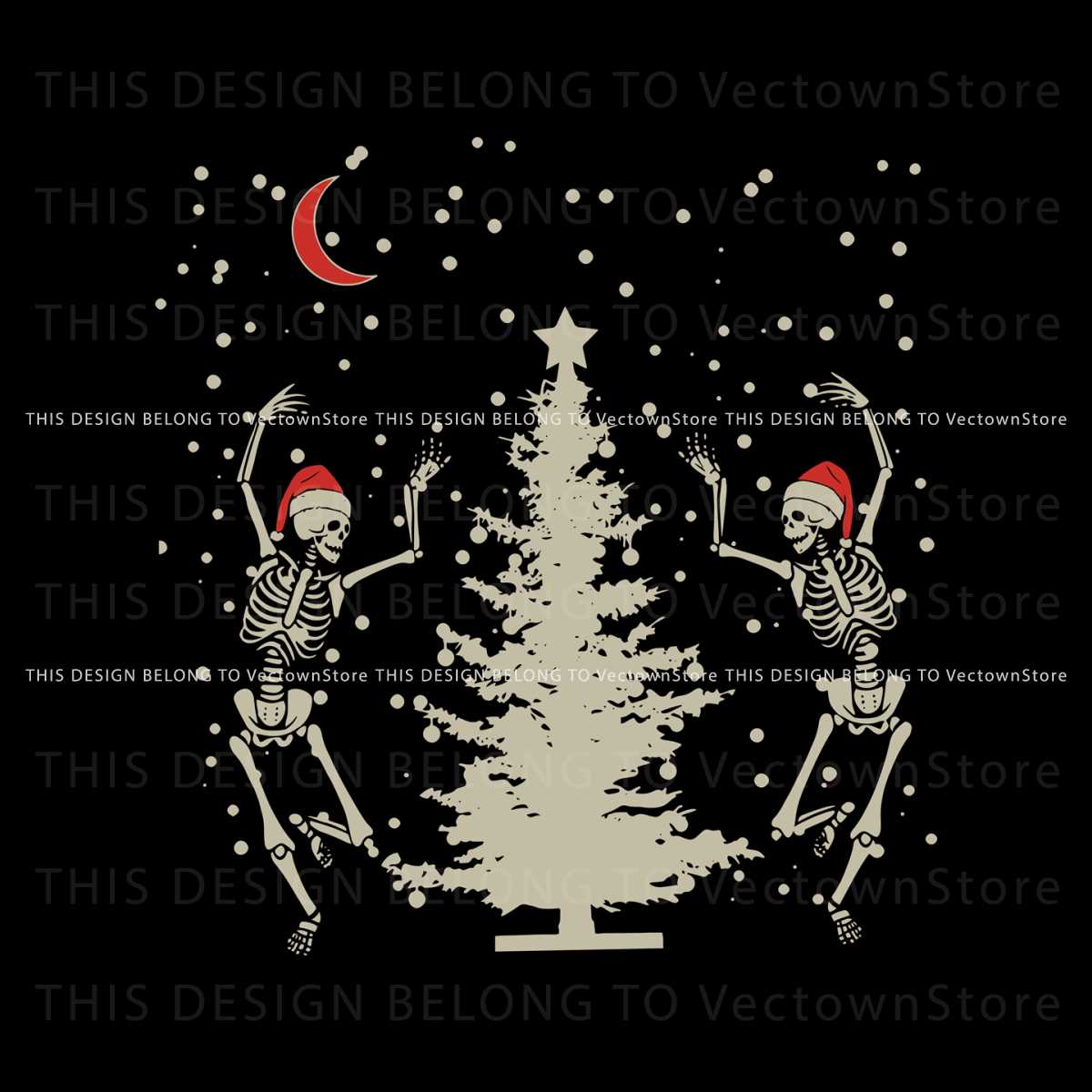 Dancing Skeleton Christmas Tree SVG Graphic Design File, Tre | Inspire ...