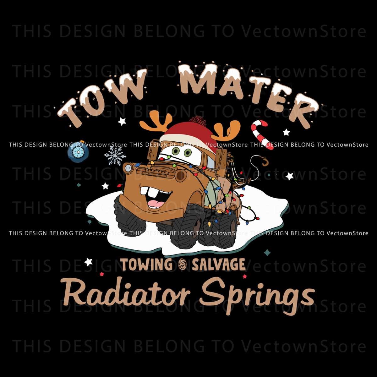 Disney Cars Tow Mater Radiator Springs Christmas SVG File, T | Inspire ...