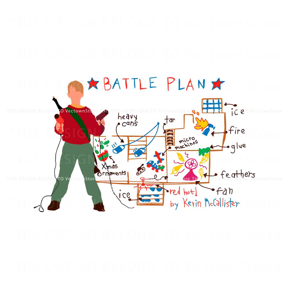 Funny Home Alone Battle Plan Map SVG Digital Cricut File, Tr | Inspire ...
