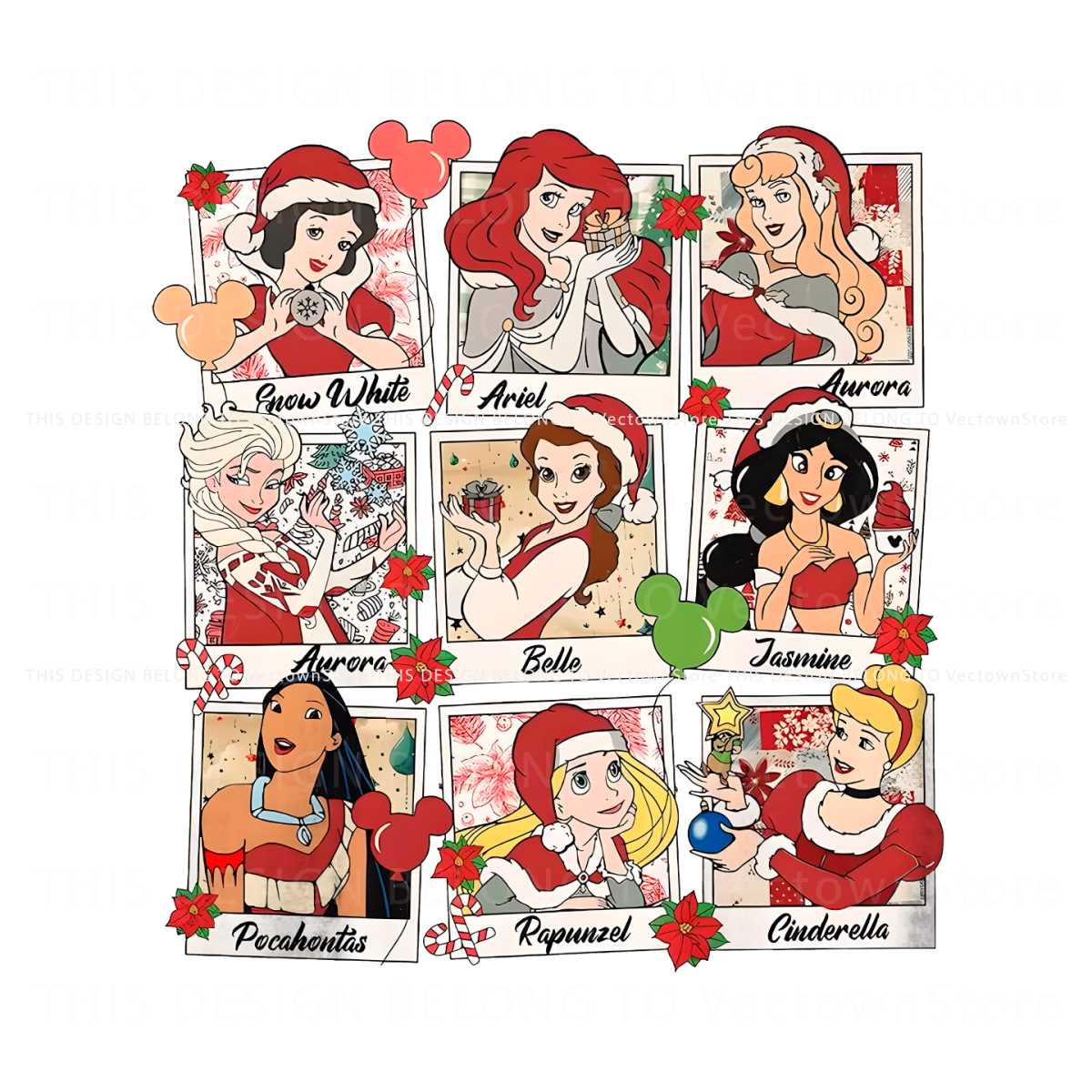 Retro Disney Princess Christmas Santa Hat PNG Download, Tren | Inspire ...