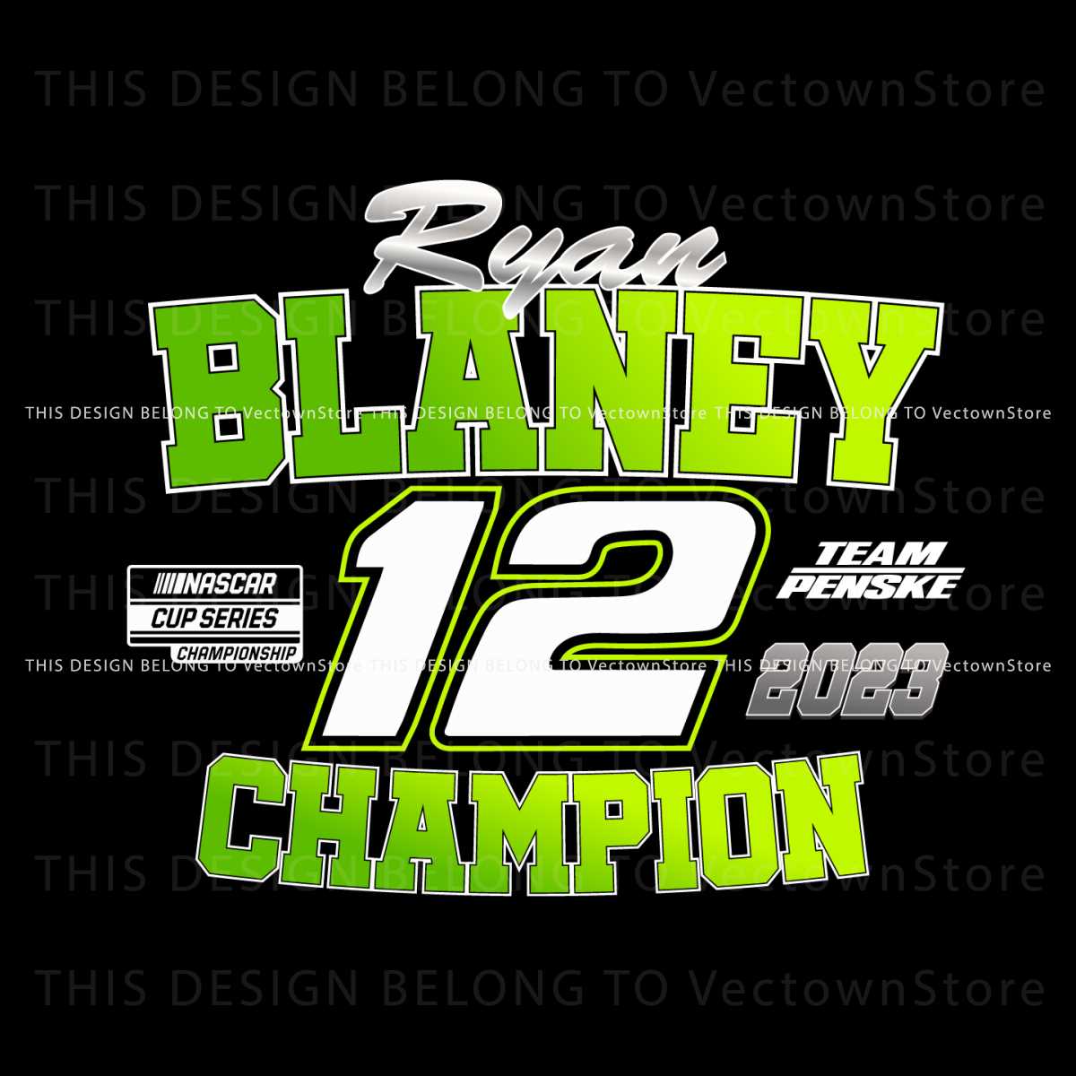 Ryan Blaney 2023 NASCAR Cup Series Champion SVG File, Trendi - Inspire ...