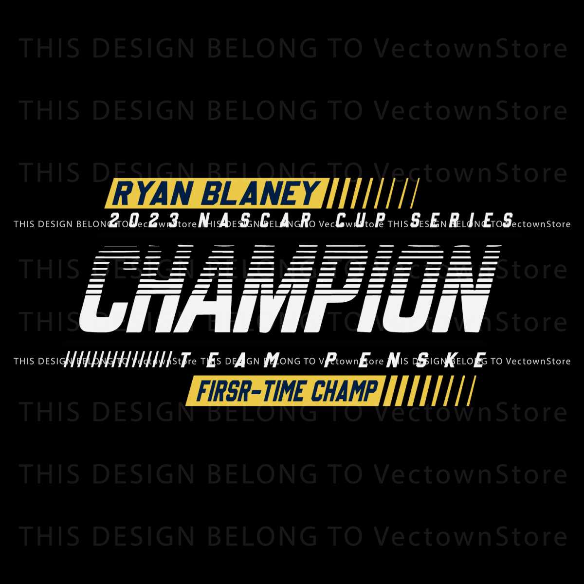 Ryan Blaney NASCAR Cup Series First Time Champ SVG File, Tre - Inspire ...