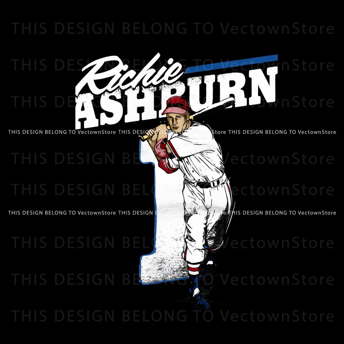 Vintage Richie Ashburn Swing MLB Player PNG Download, Trendi | Inspire ...
