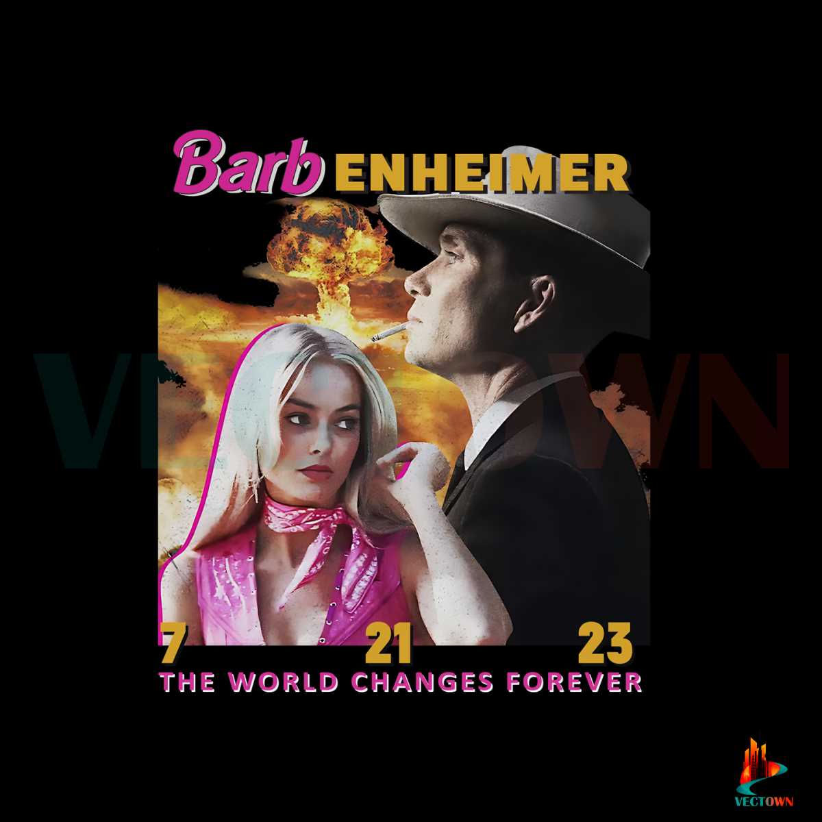 Barbenheimer Barbie And Oppenheimer Movie PNG File Best Grap | Inspire ...