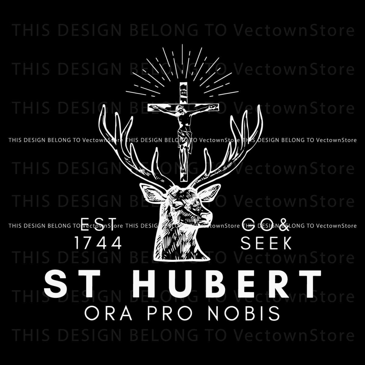 Catholic St Hubert Hunting Ora Pro Nobis SVG Digital File Be | Inspire ...