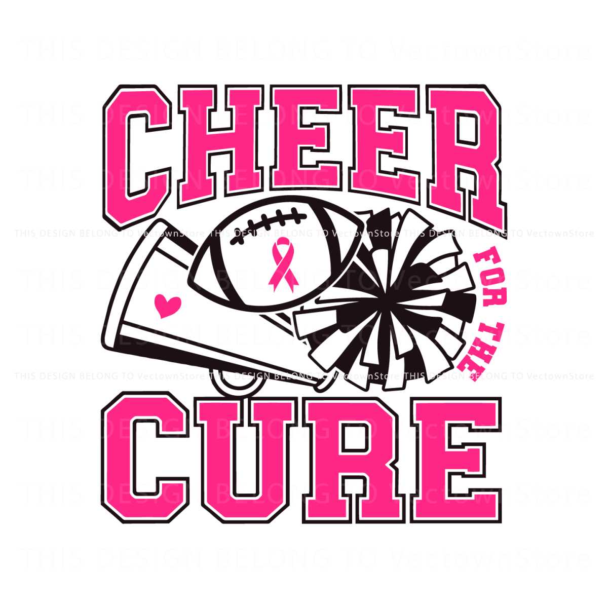 Cheer For The Cure Breast Cancer Awareness SVG Cricut File B | Inspire ...