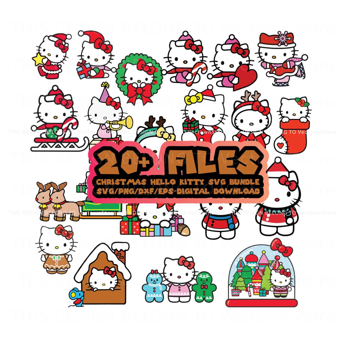 Christmas Hello Kitty SVG Kitty Santa Claus SVG Bundle Best | Inspire ...